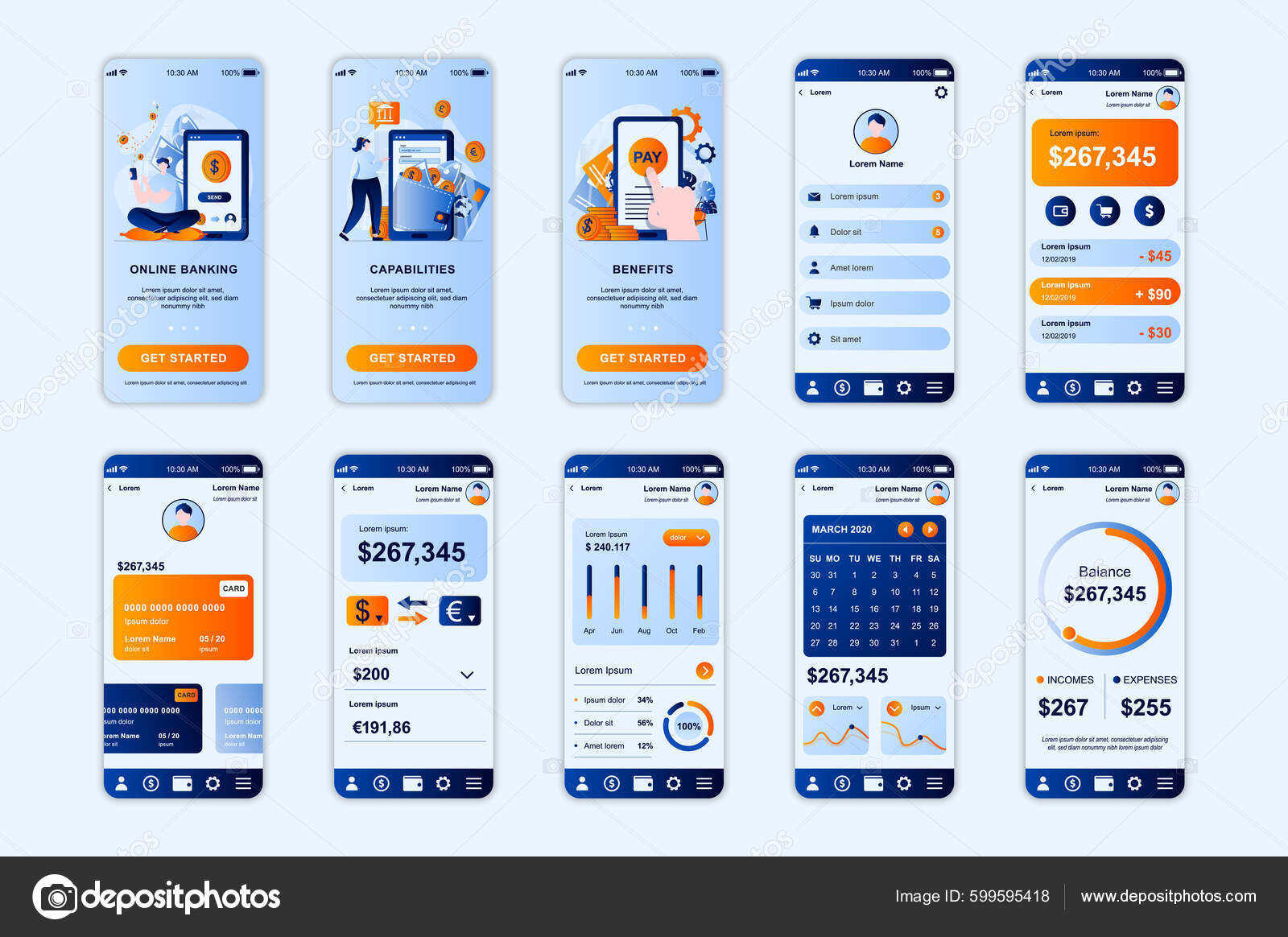Banking Concept Screens Set Mobile App Template People Make Online ... Banking Concept Screens Set Mobile App Template People Make Online ...