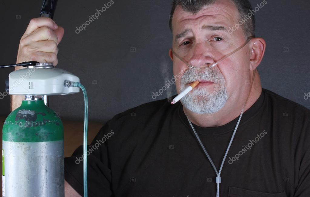 Person With Oxygen Tank