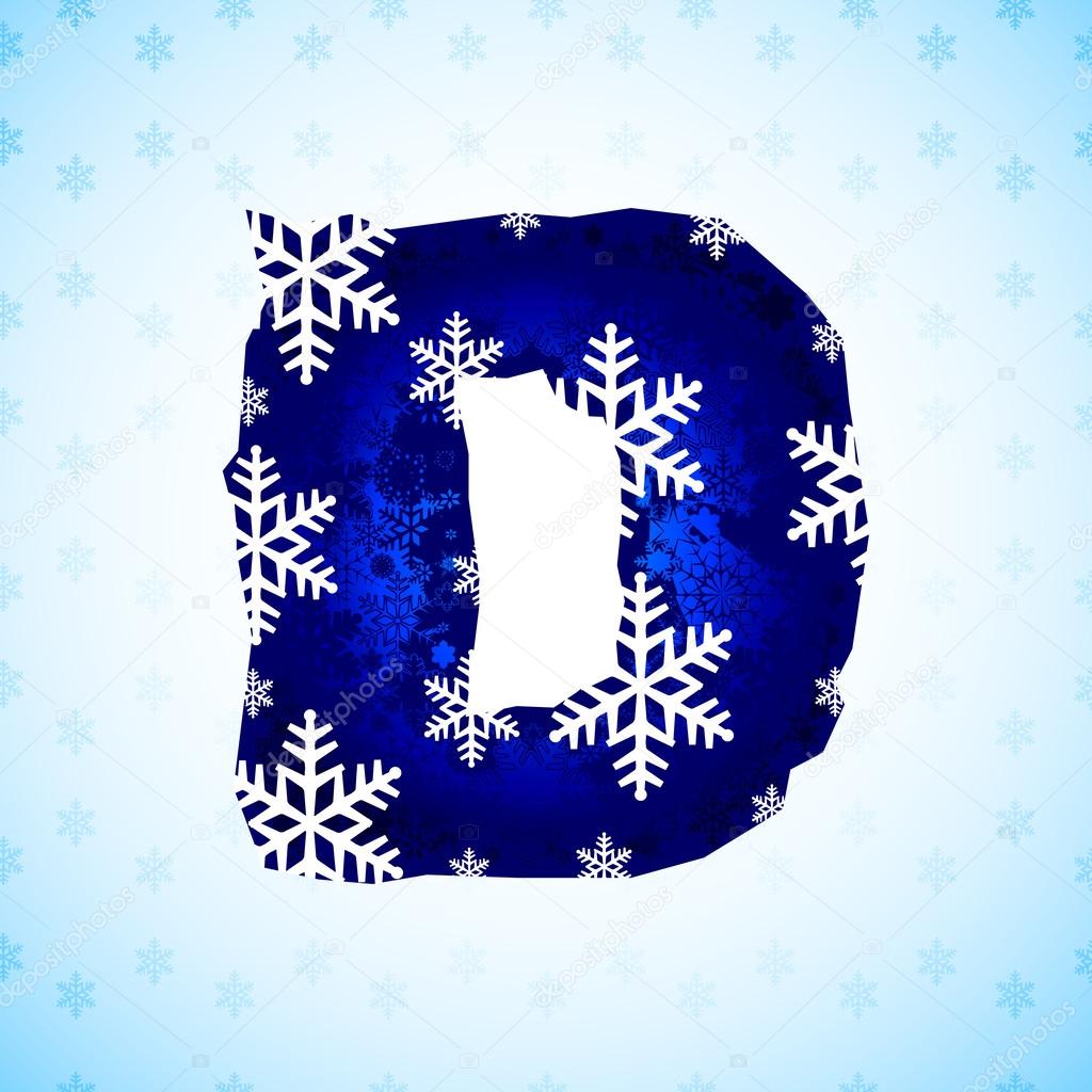 Winter decorations. Snow alphabet. Letters made of snowflakes. Stock ...