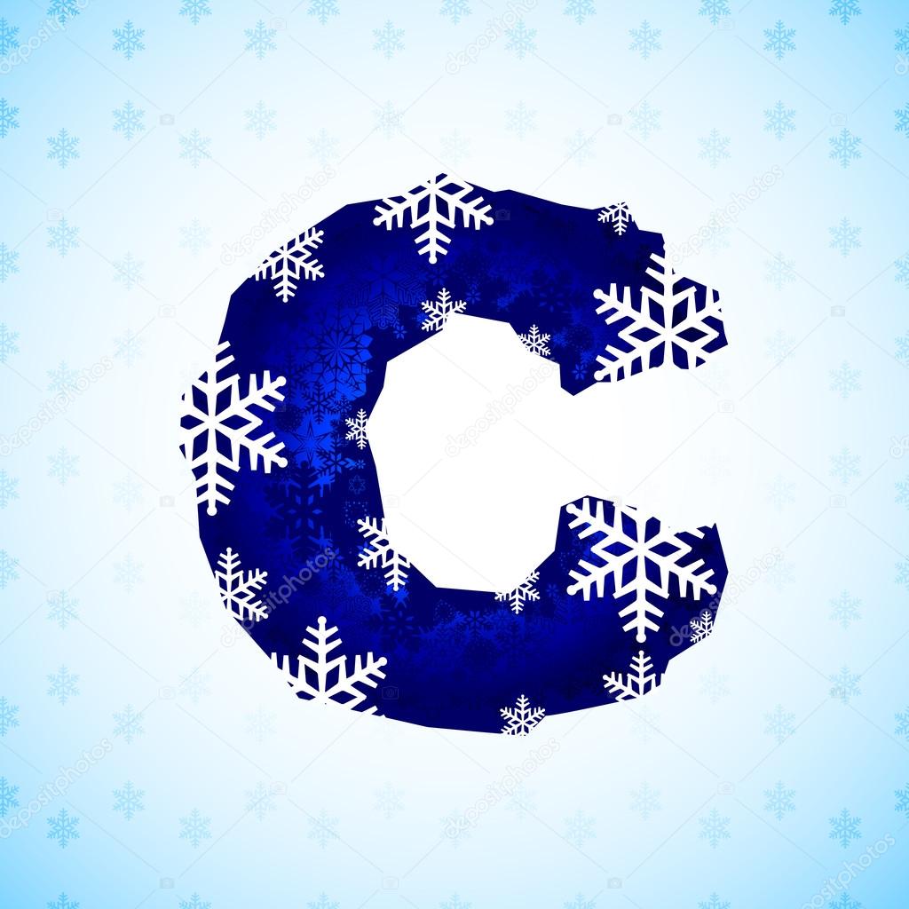 Winter decorations. Snow alphabet. Letters made of snowflakes. Stock ...