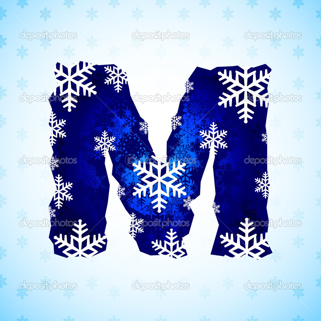 Winter decorations. Snow alphabet. Letters made of snowflakes. Stock ...