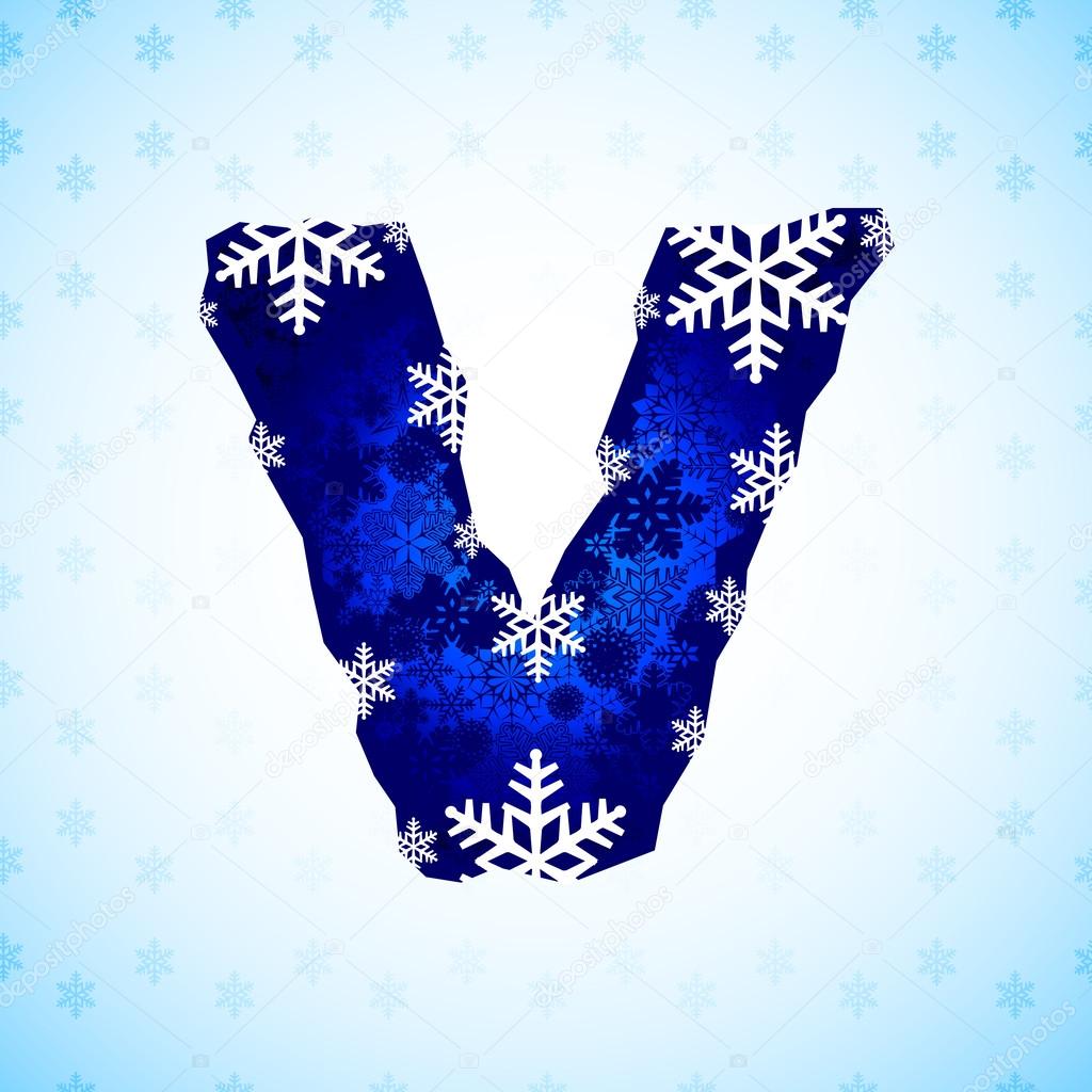 Winter decorations. Snow alphabet. Letters made of snowflakes. ⬇ Vector ...