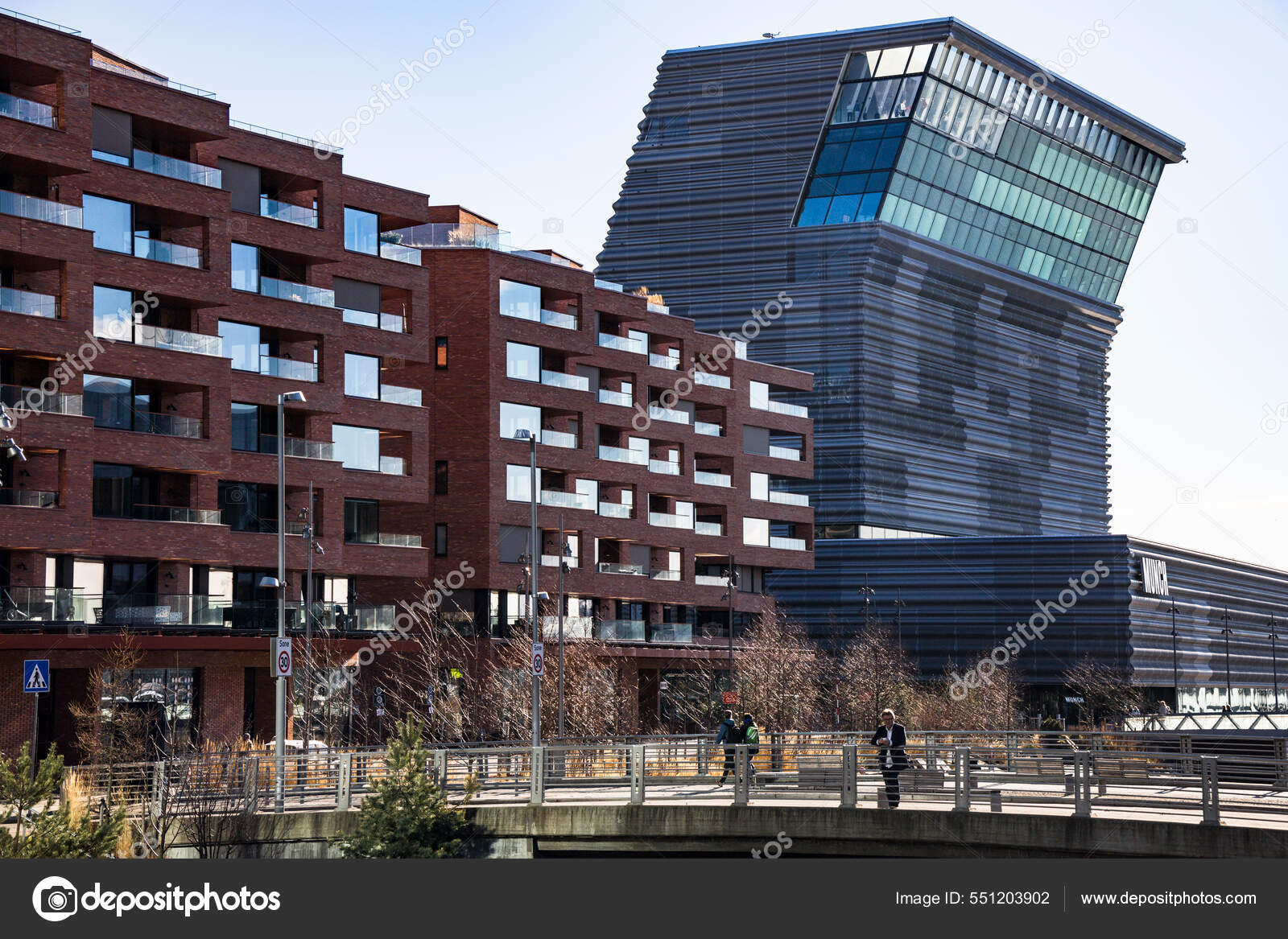 Oslo Norway Modern Barcode District Sunny Day Munch Museum — Stock ...