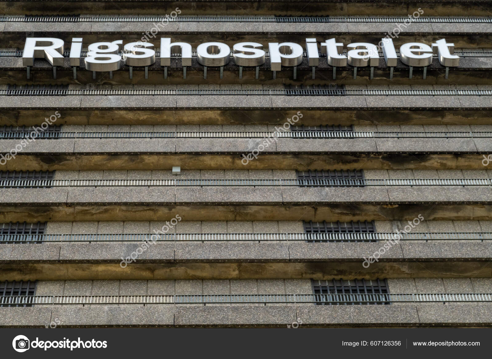 Copenhagen Denmark Facade Sign Rigshospitalet Hospital Central ...