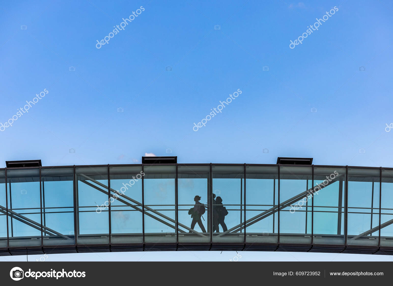 Copenhagen Denmark People Walking Glassed Bridge University Aalborg ...