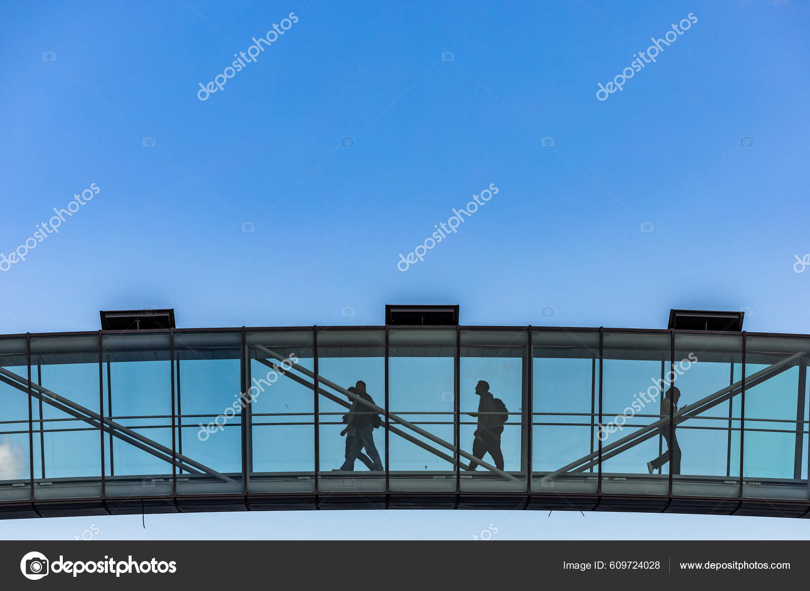 Copenhagen Denmark People Walking Glassed Bridge University Aalborg ...