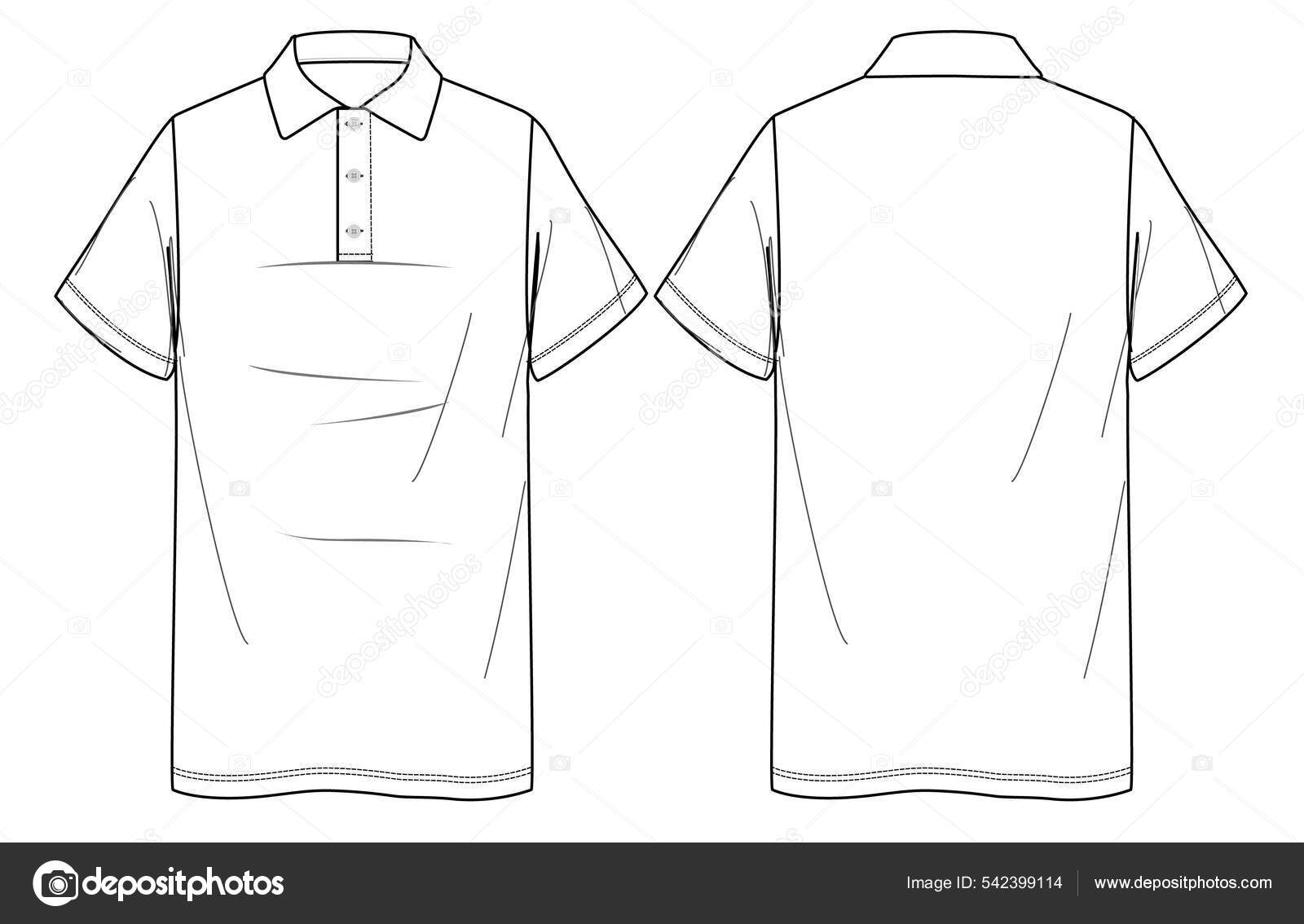 Vector Fashion Cad Mini Shirt Dress Women Short Sleeved Boxy Stock ...