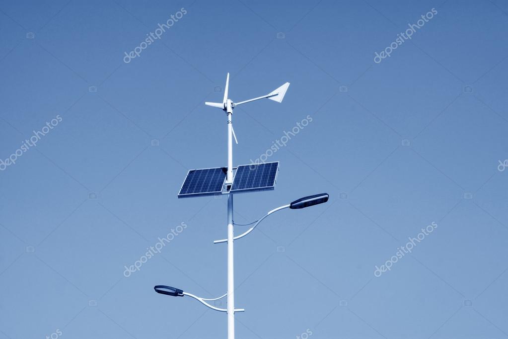 Solar and wind power street lights Stock Photo by ©zhangyuangeng 33416367