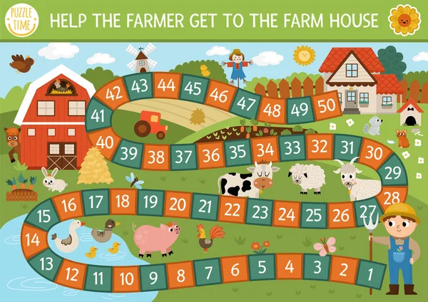 Farm Dice Board Game Children Village Map Countryside Landscape ...