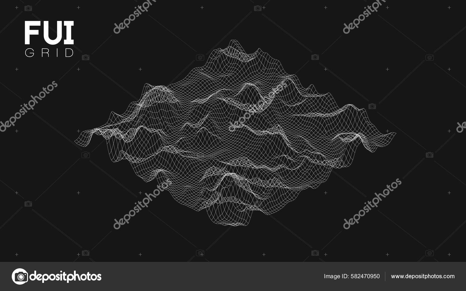 Fui Gui Vector Landscape Scan Grid Abstract Futuristic Background Sci ...