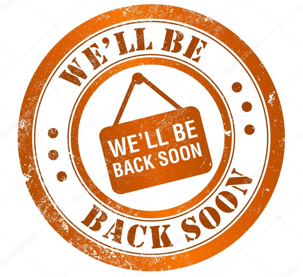 Be back soon stamp — Stock Photo © pepj #38166803