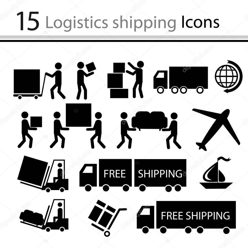 Logistics shipping icons set Stock Vector by ©Utro-na-more 31634789
