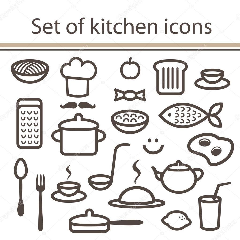 Set of simple kitchen icons Stock Vector Image by ©Utro-na-more #49754623