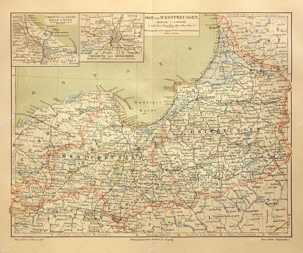 Stará mapa Pruska Stock Ilustrace od ©V_Nikitenko#42863901