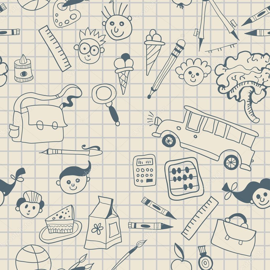 Seamless School pattern background Stock Vector Image by ©PictuLandra ...