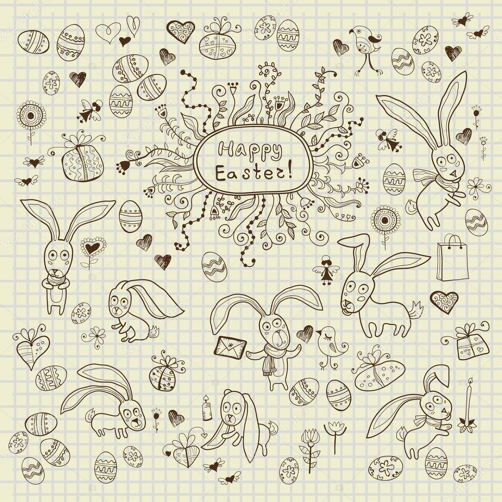 Easter hand drawn icon's set Stock Vector Image by ©PictuLandra #35865485