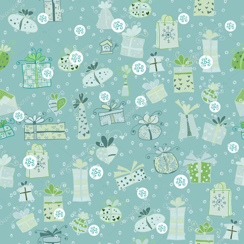 Blue pattern with gift boxes Stock Vector Image by ©PictuLandra #36532845