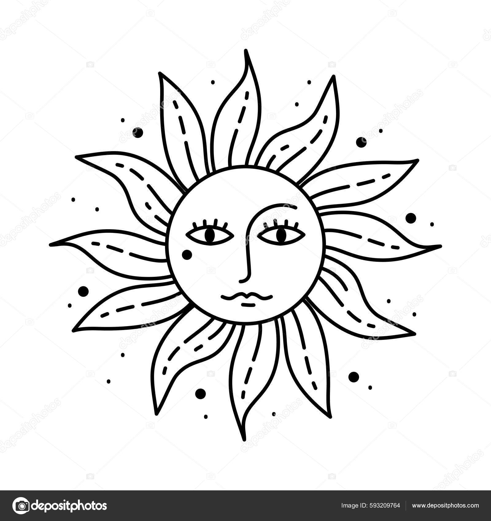Magic Boho Sun Symbol Gypsy Sacred Element Sign Modern Boho Stock Vector Image By ©pictulandra