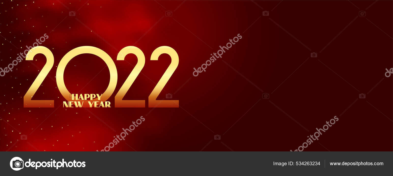 Shiny Red 2022 New Year Celebration Banner Design Stock Vector by ...