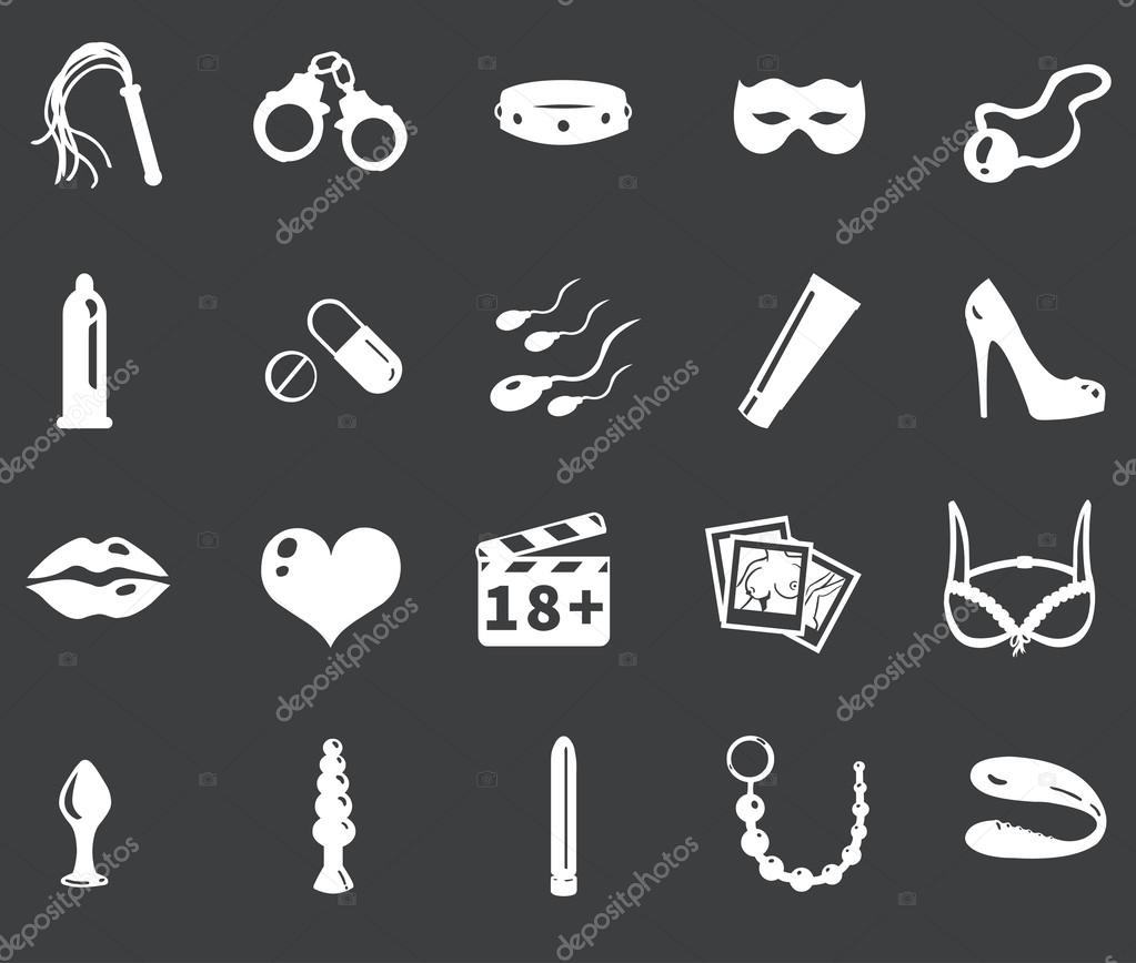 Vector Set Of 20 White Sex Shop Icons Stock Vector Image By ©nikiteev