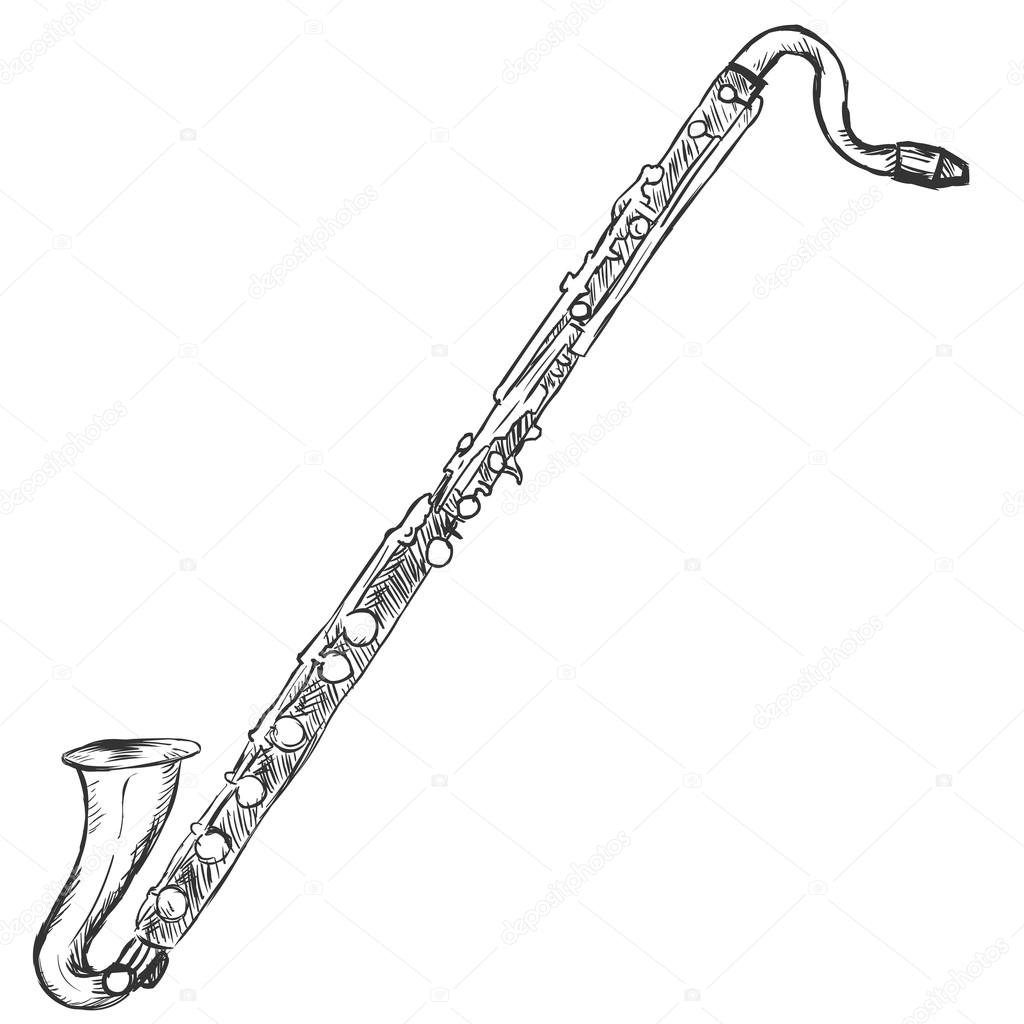 Vector Sketch Clarinet — Stock Vector © nikiteev #42907123