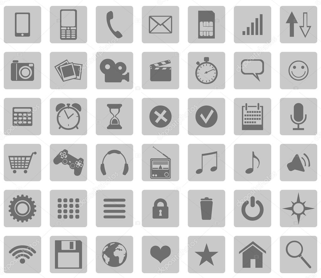 Set Of Mobile Icons Stock Vector by ©nikiteev 47697867