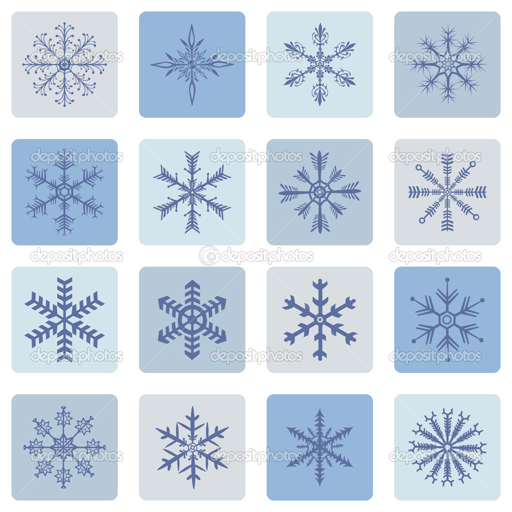 Vector Set of Snowflakes Icons Stock Vector by ©nikiteev 48583465