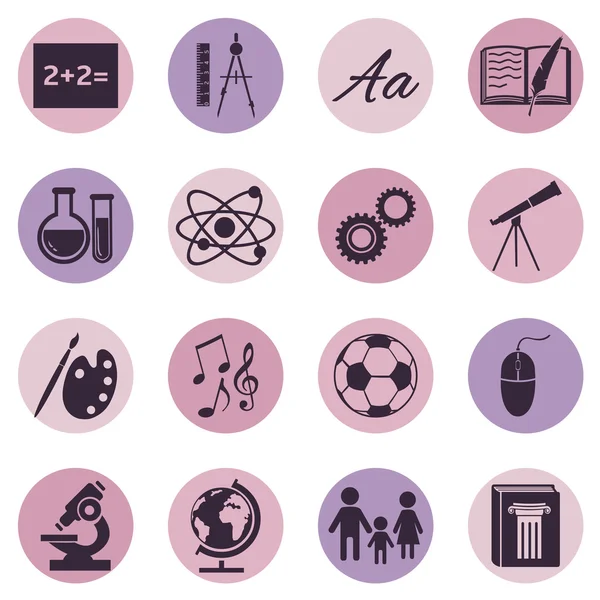 School Subjects Icons Stock Vector by ©nikiteev 49253117