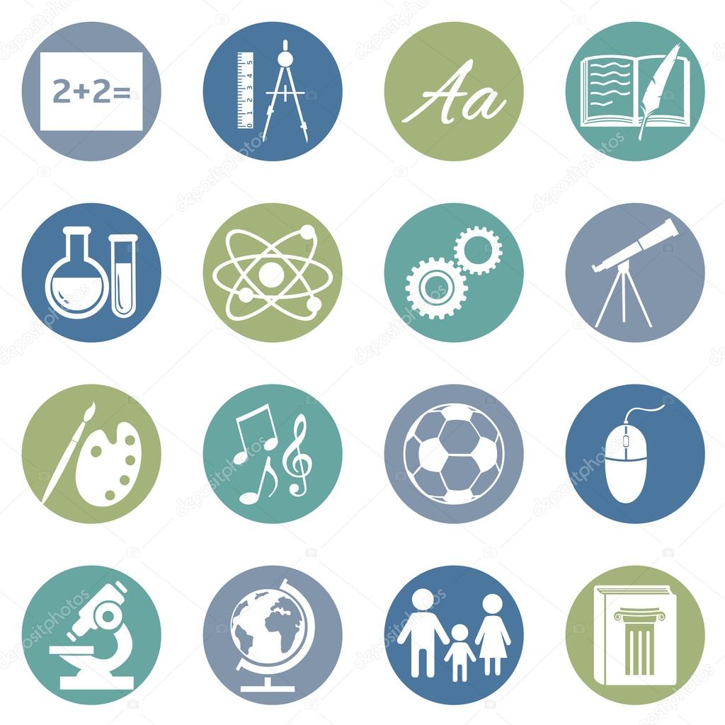 School Subjects Icons Stock Vector Image by ©nikiteev #49252973