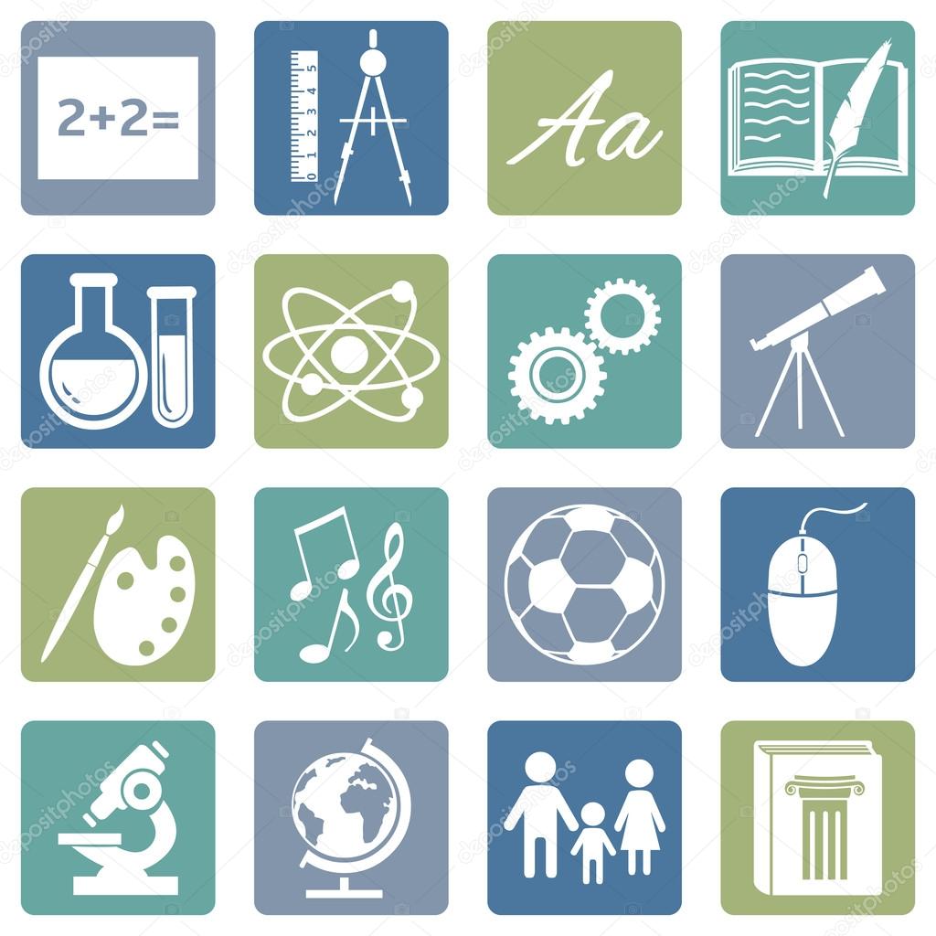 School Subjects Icons — Stock Vector © nikiteev #49253067