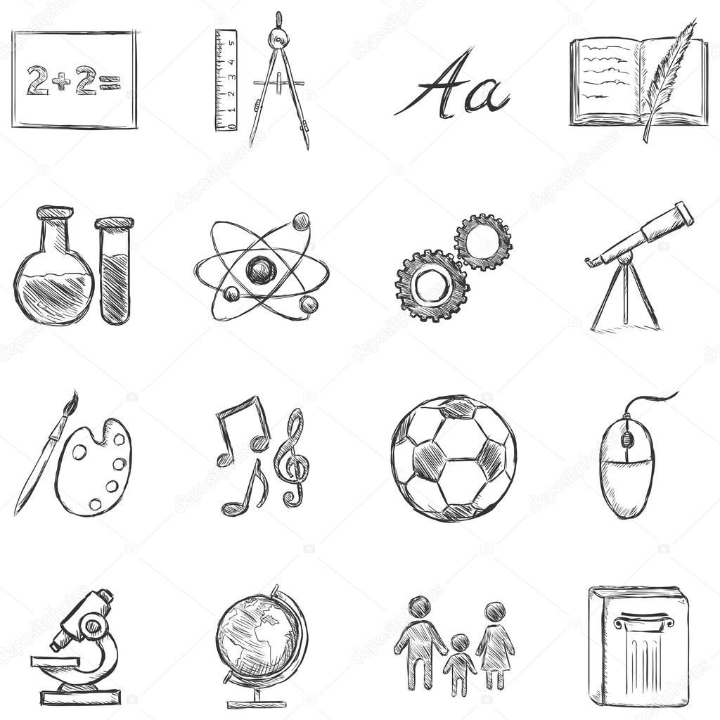 Matières scolaires icônes image vectorielle par nikiteev © Illustration ...