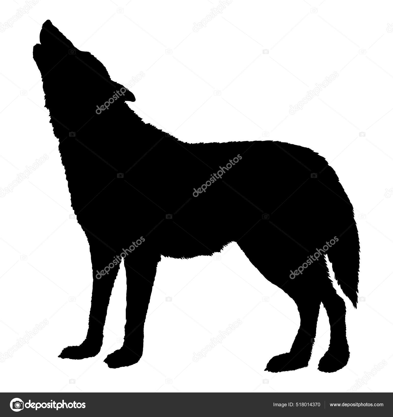 Wolf Howling Silhouette Howling Wolf Silhouette (small) T11 250 A