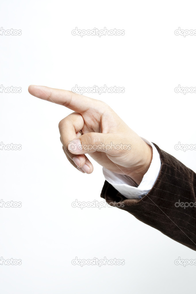 Businessman hand pointing — Stock Photo © AppleEyesStudio #33196063