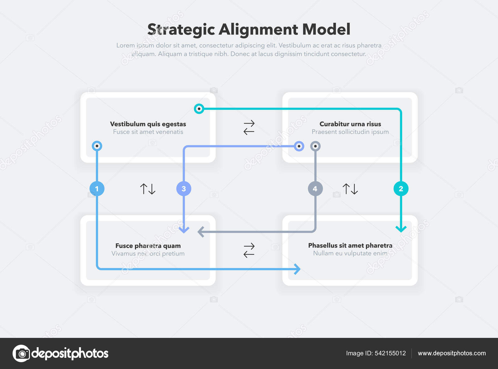 Simple Modern Template Strategic Alignment Model Flat Design Easy Use ...
