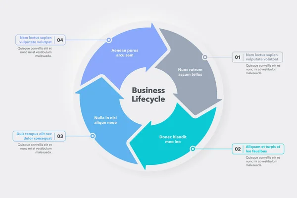 Enkel Business Proces Skabelon Med Fem Trin Let Bruge Til Stockvektor ...