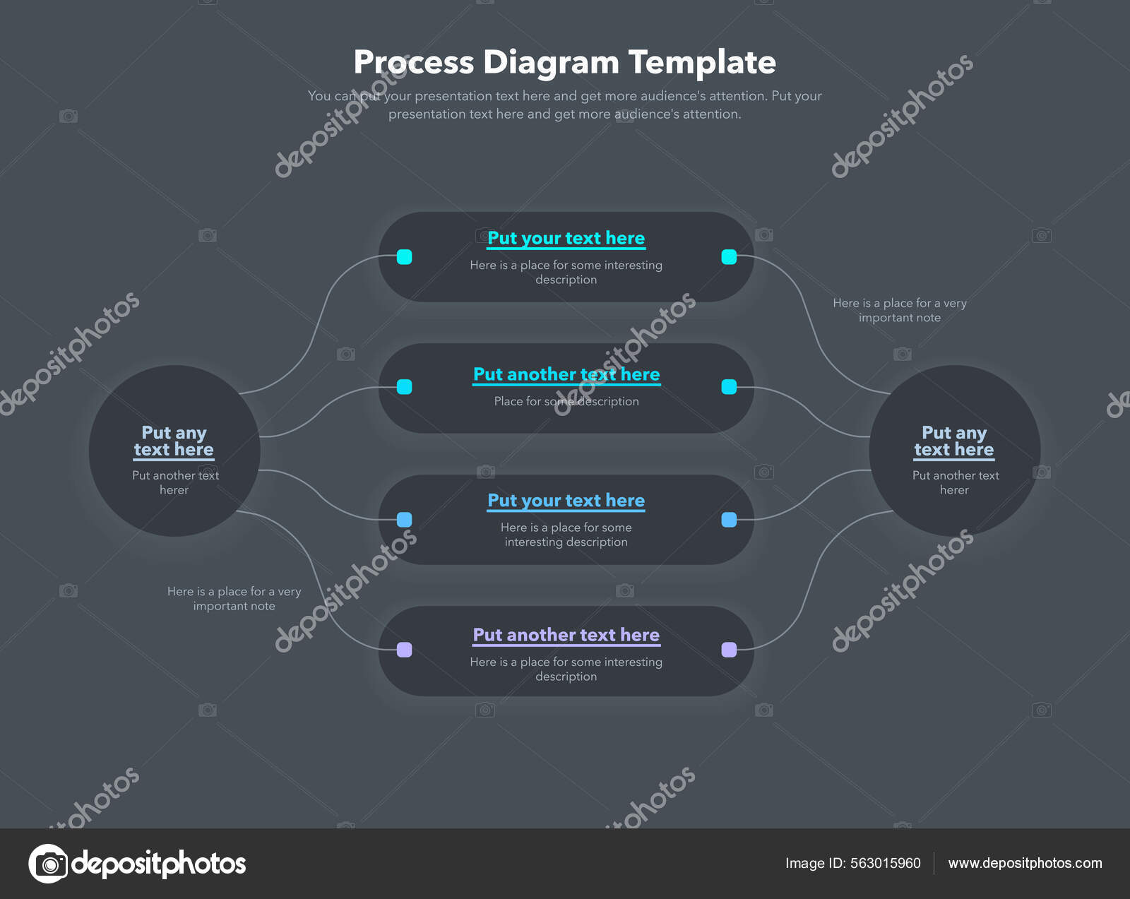 Simple Business Diagram Template Four Stages Dark Version Easy Use ...
