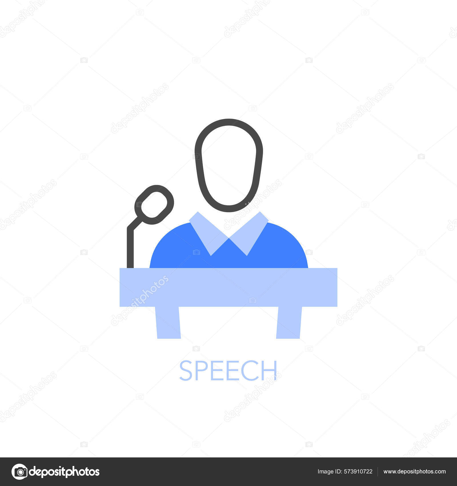 Simple Visualised Speech Symbol Speaker Podium Easy Use Your Website ...