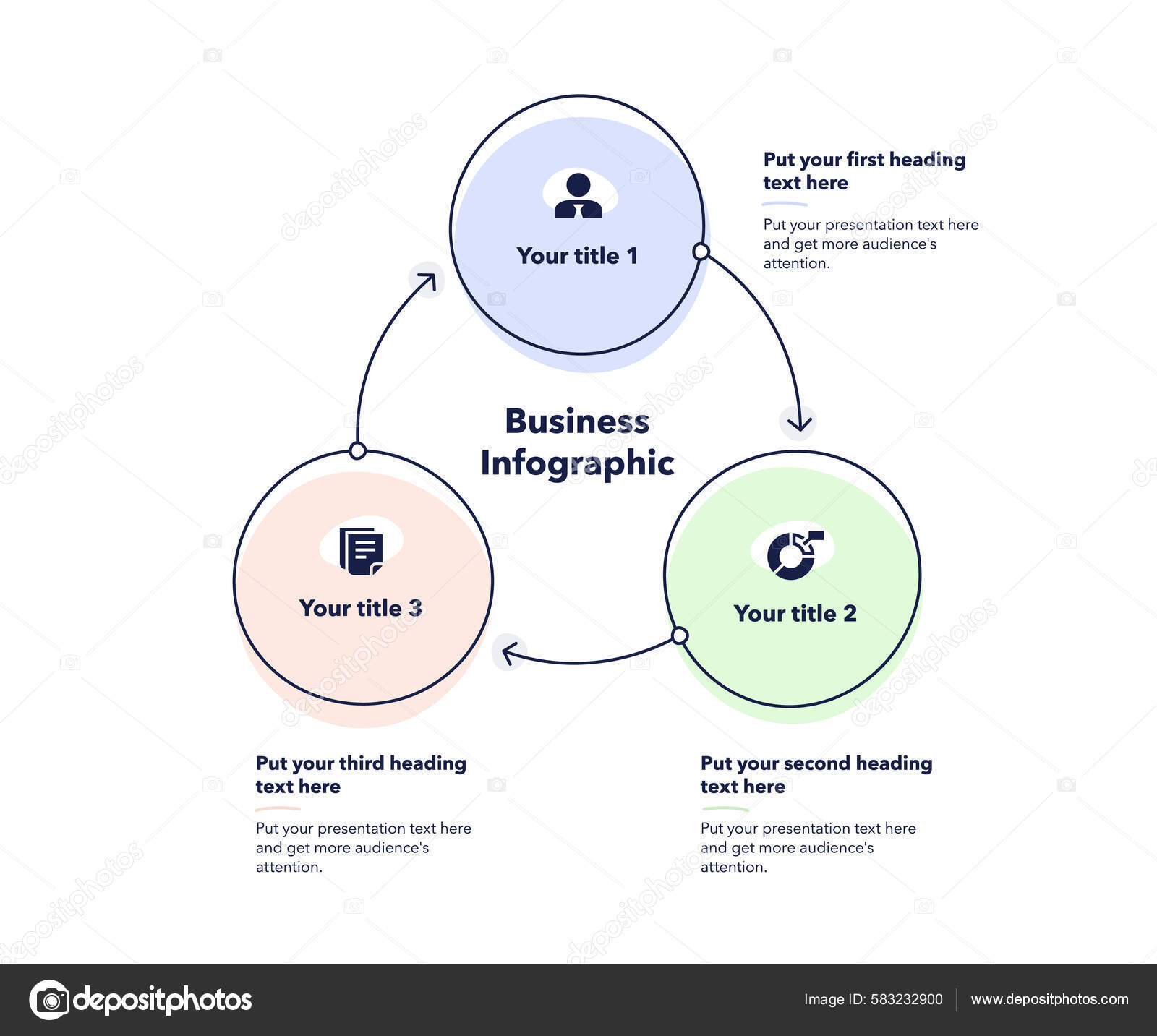 Business Infographic Three Steps Easy Use Your Website Presentation ...