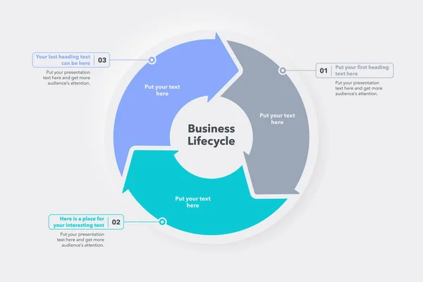 Business Lifecycle Template Three Colorful Steps Dark Version Easy Use ...