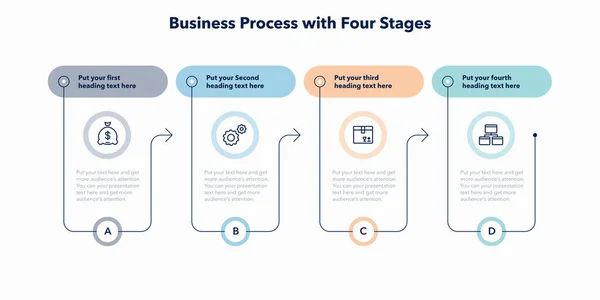 Simple Business Process Template Five Colorful Stages Slide Business ...