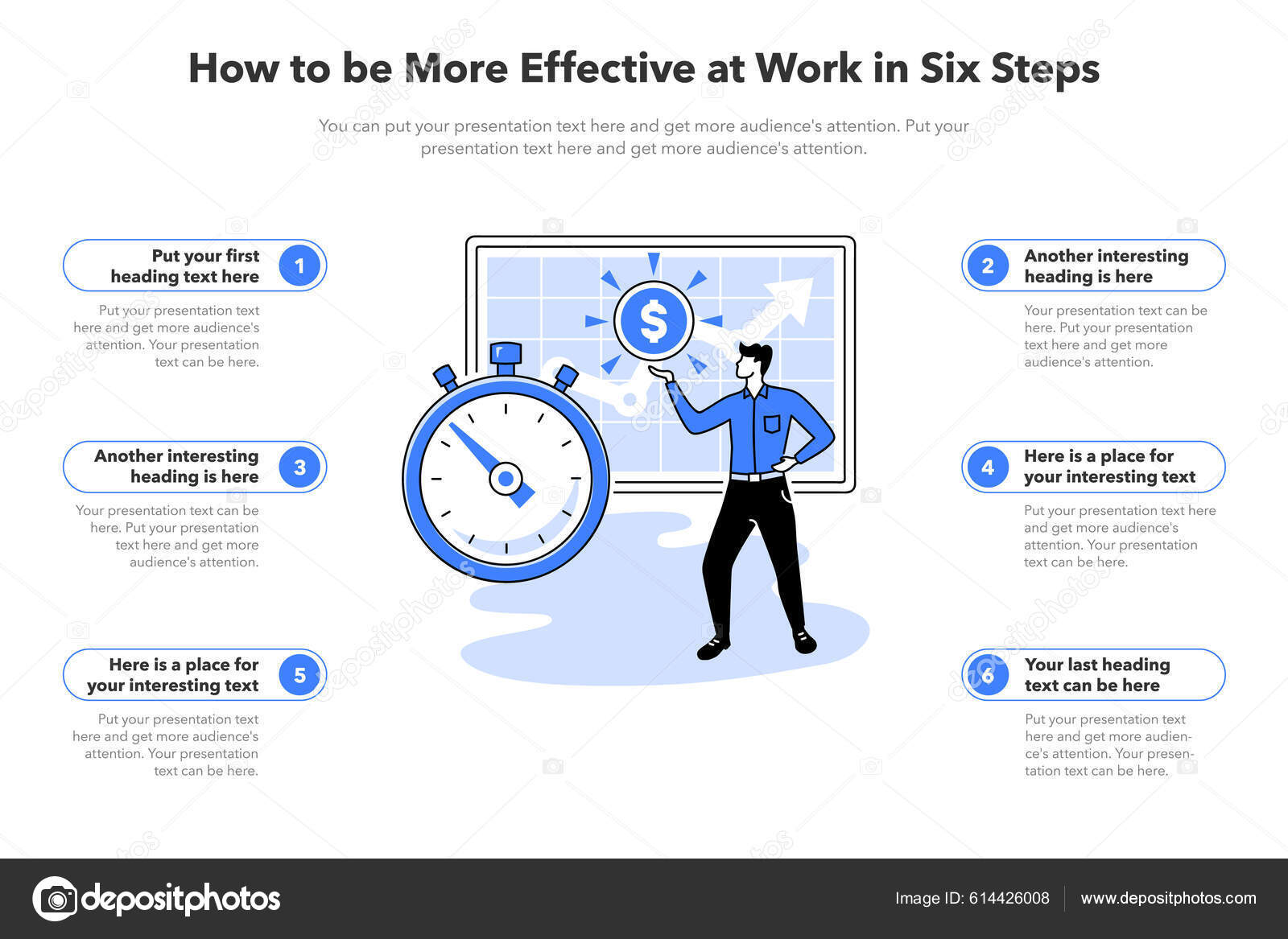 Simple Infographic Template How More Effective Work Template Stopwatch ...