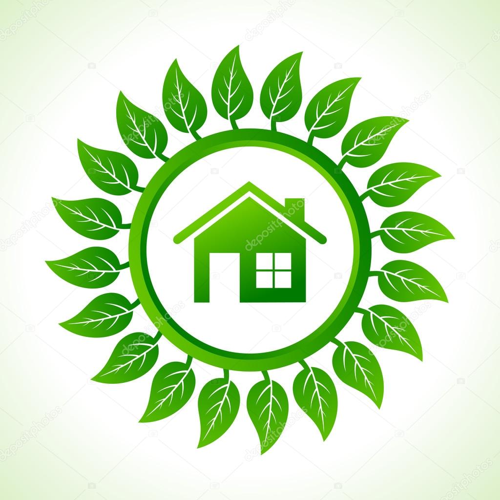 Eco home inside the leaf Stock Vector Image by ©graphicsdunia4u #32823031