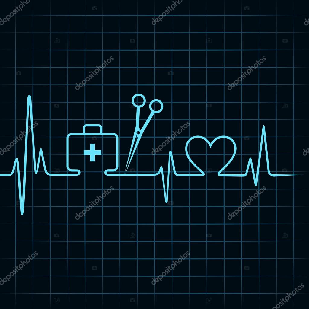 Heartbeat make a first aid box,scissor, heart Stock Vector Image by ...