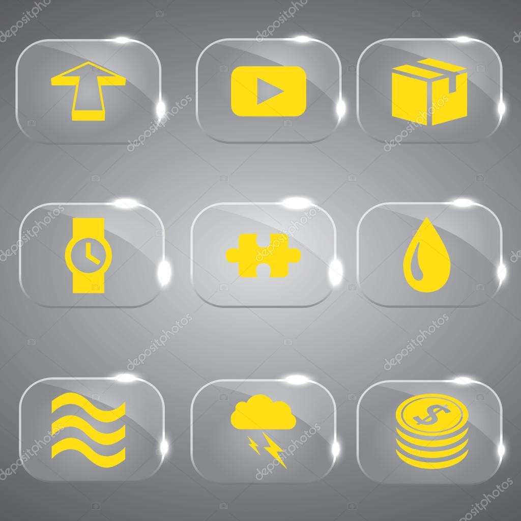 3d iconos 3d iconos conjunto icono de vidrio iconos vector icono ...