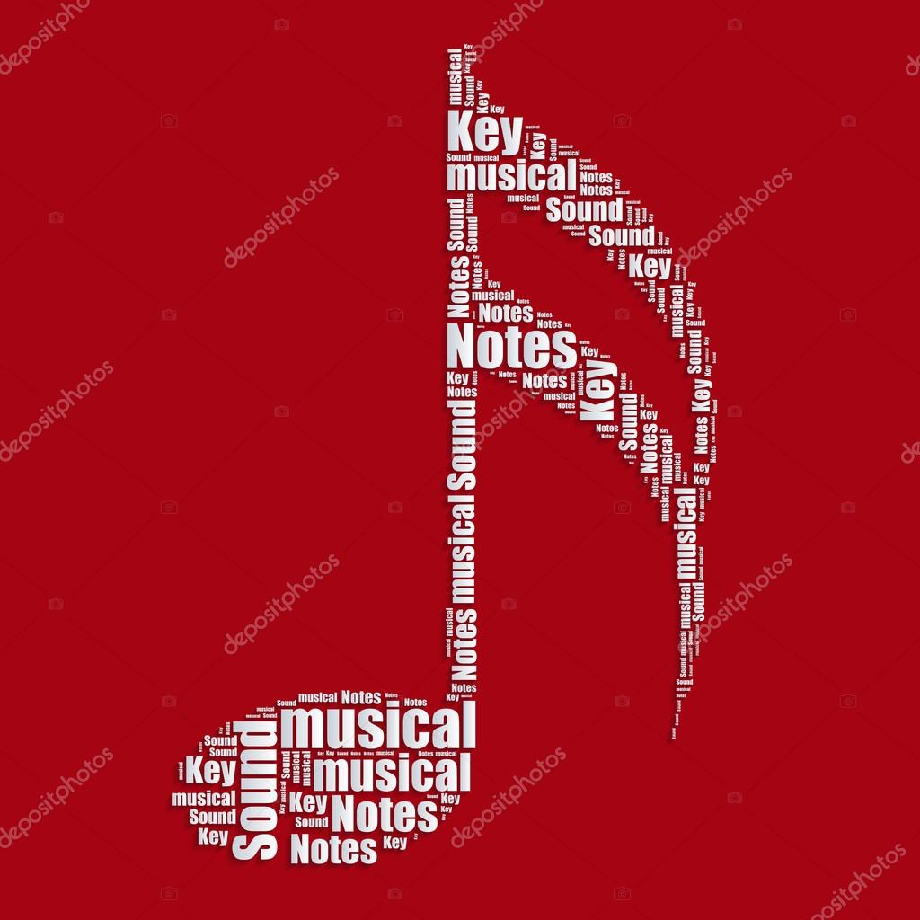 Music notes Word cloud typography text word art vector illustration ...