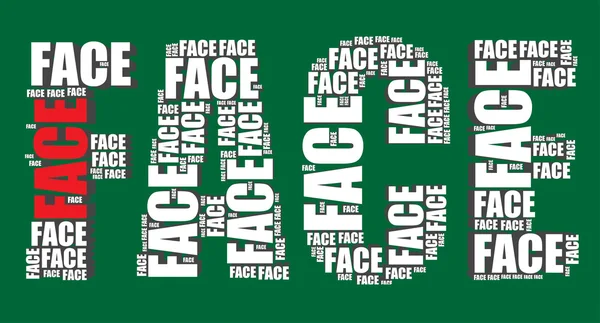 Face typography 3d text word face art vector illustration word cloud ...