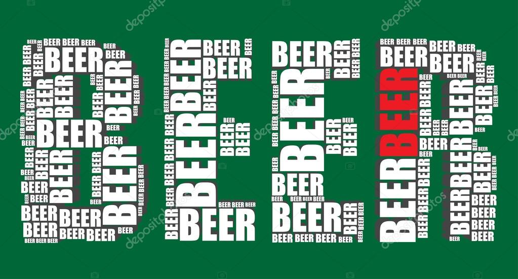 Beer typography 3d text word beer art illustration word cloud Stock ...