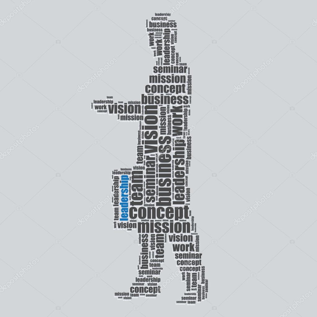 Leadership typography 3d text word art leadership vector illustration ...