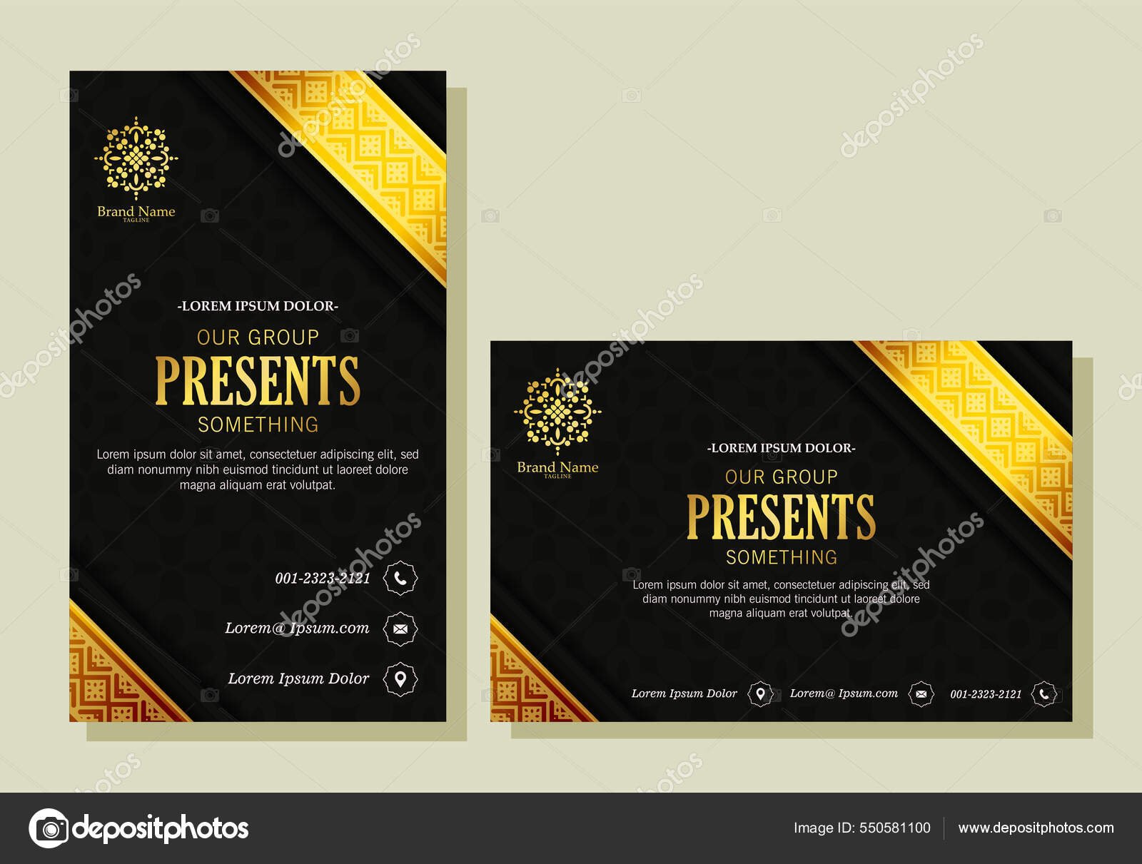 Luxury Dark Business Card Pattern Style Stock Vector Image by ...