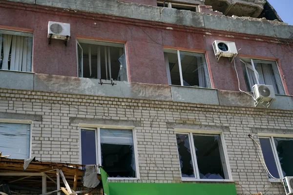 Destroyed Residential Building City Damaged Shell Explosion War Ukraine ...